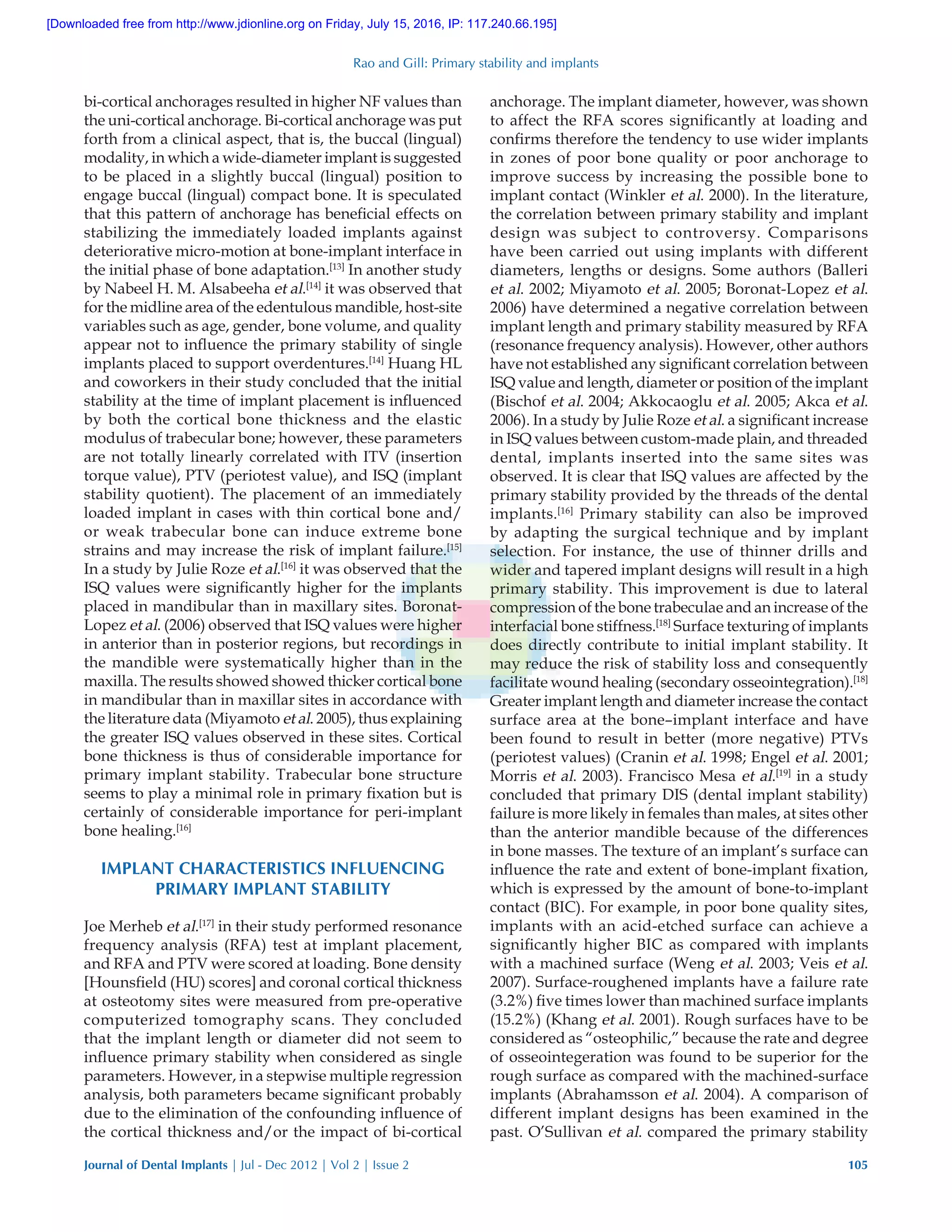 Implant stability the password | PDF