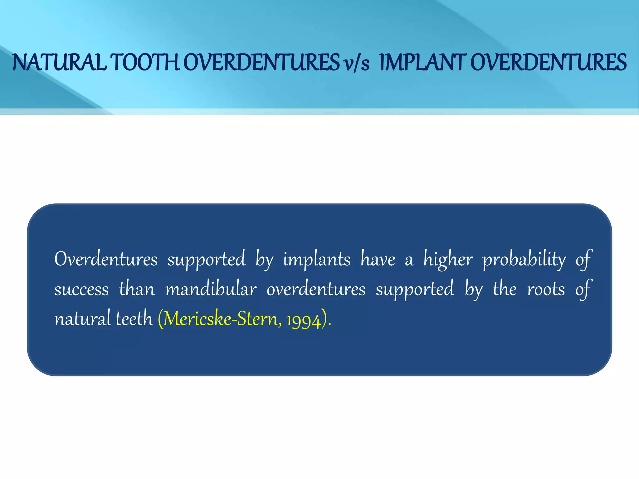 Implant supported overdentures | PPTX