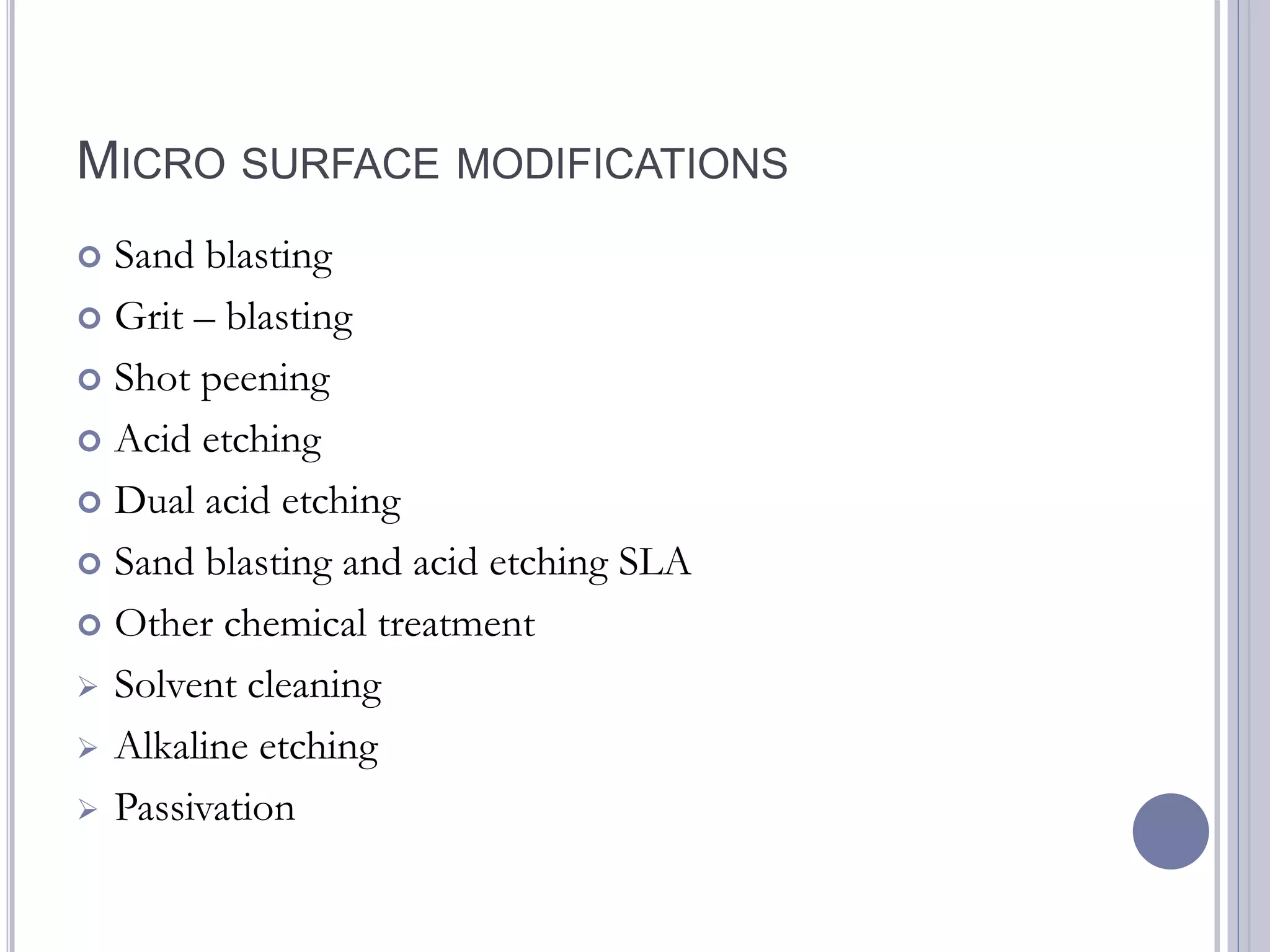 Implant surface modifications | PPTX