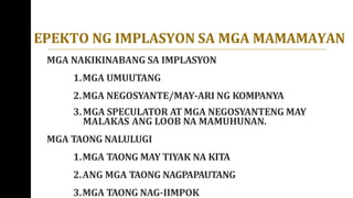 IMPLASYON ang kahulugan bunga at mga dahilan | PPTX