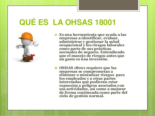 Implementacion de la norma ohsas 18001 en las empresas