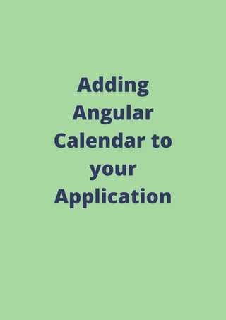 Implement angular calendar component how to drag & create events | PDF