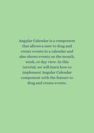 Implement angular calendar component how to drag & create events | PDF