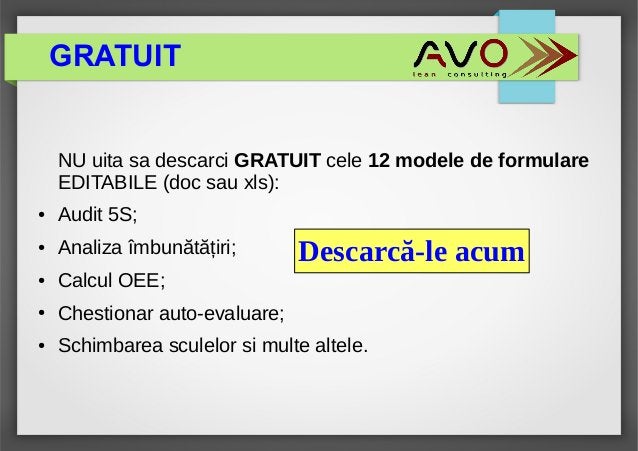 Implementarea 5S - primul pas spre imbunatatirea continua | ODP