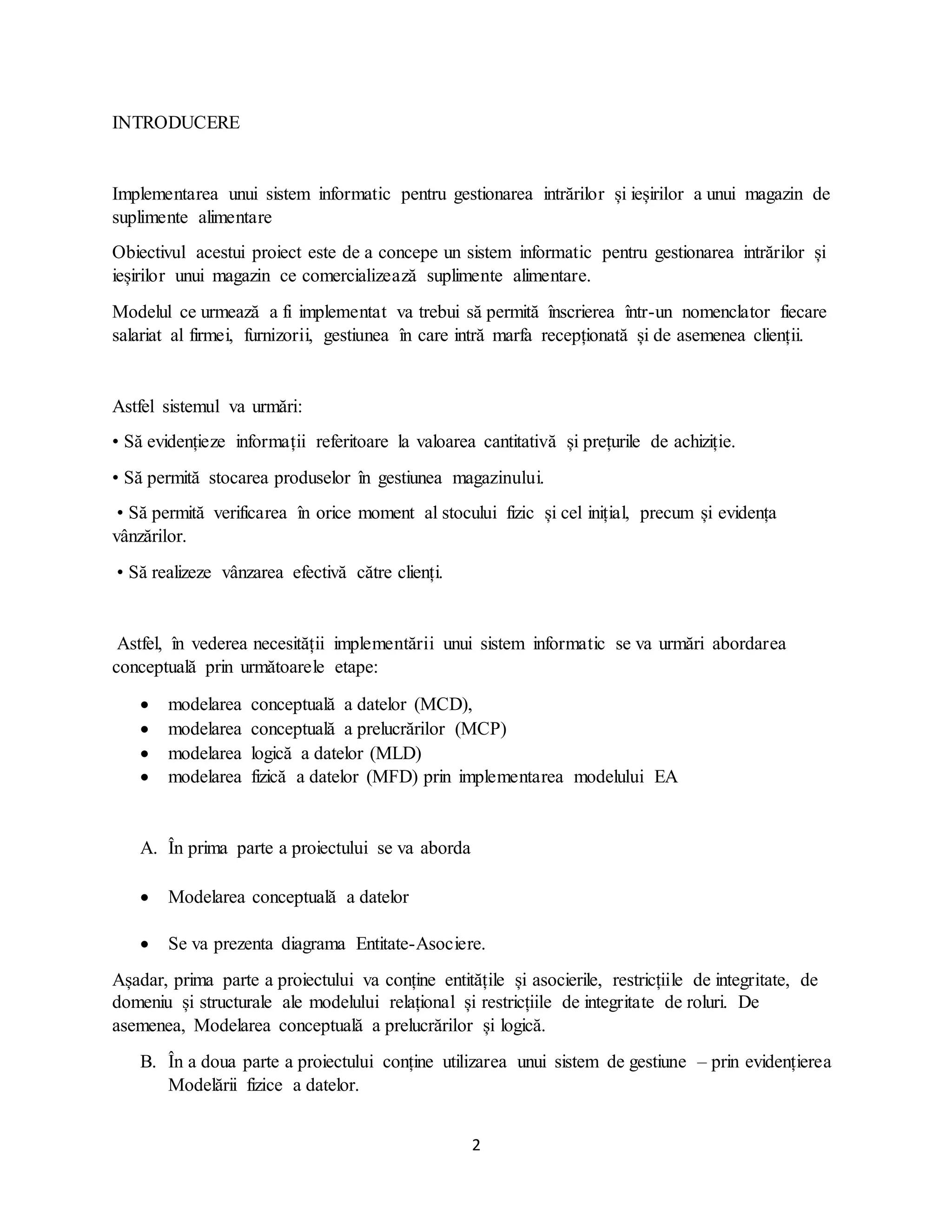 Implementarea unui sistem informatic economic | DOCX