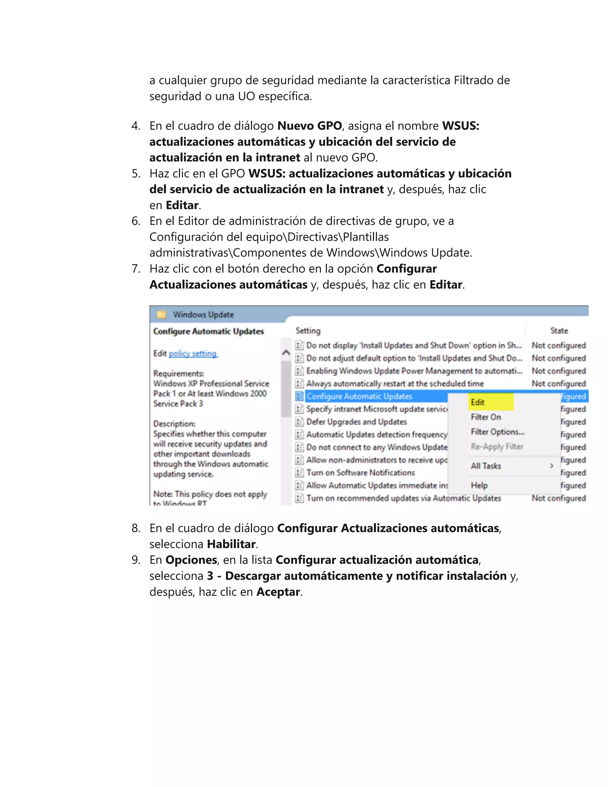 Implementar windows de cliente con windows server update services | PDF