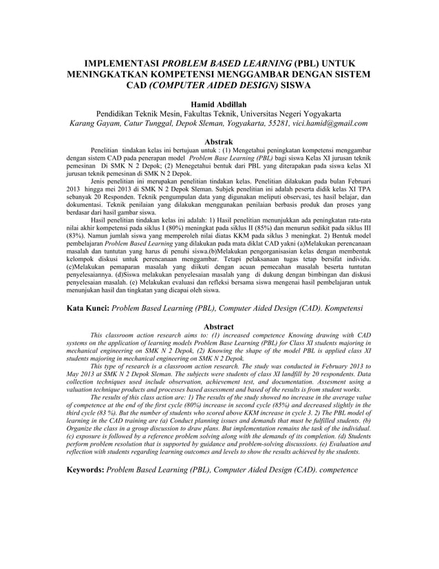 Implementasi problem based learning | PDF