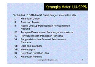 Implementasi UU 25/2004 tentang SPPN dalam Kerangka Efektivitas Perencanaan Daerah | PDF