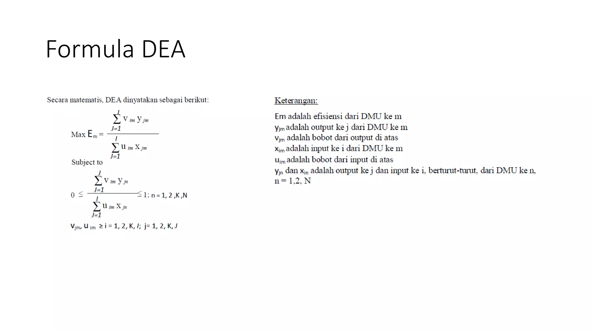 Implementasi alat analisis dea (data envelopment analisys | PDF
