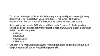 Implementasi alat analisis dea (data envelopment analisys | PDF