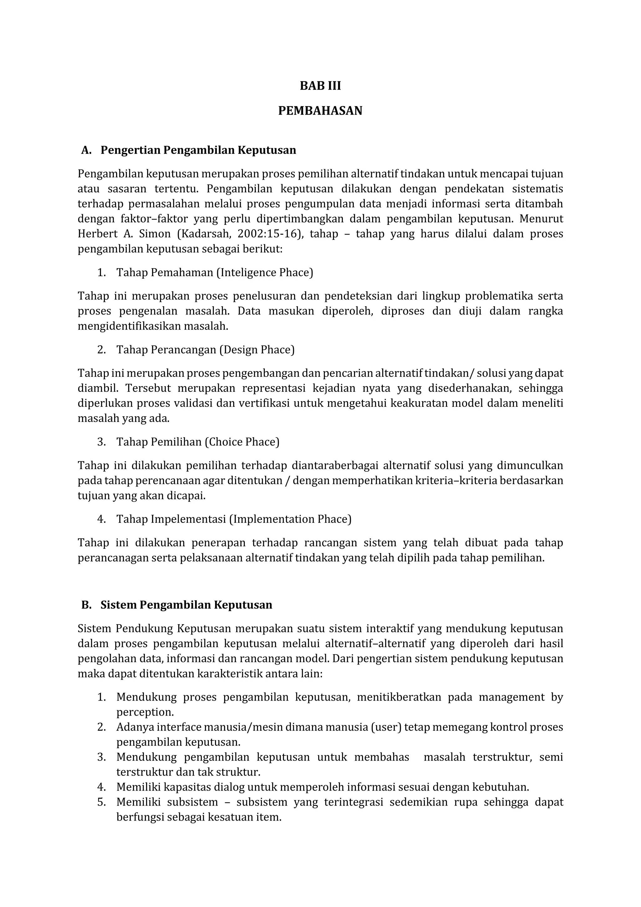 Implementasi Aplikasi Sistem Pengambilan Keputusan pada Setjen MPR | PDF