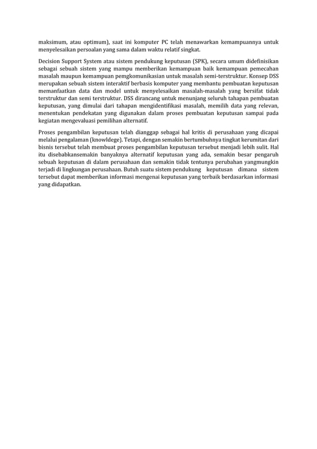 Implementasi Aplikasi Sistem Pengambilan Keputusan pada Setjen MPR | PDF