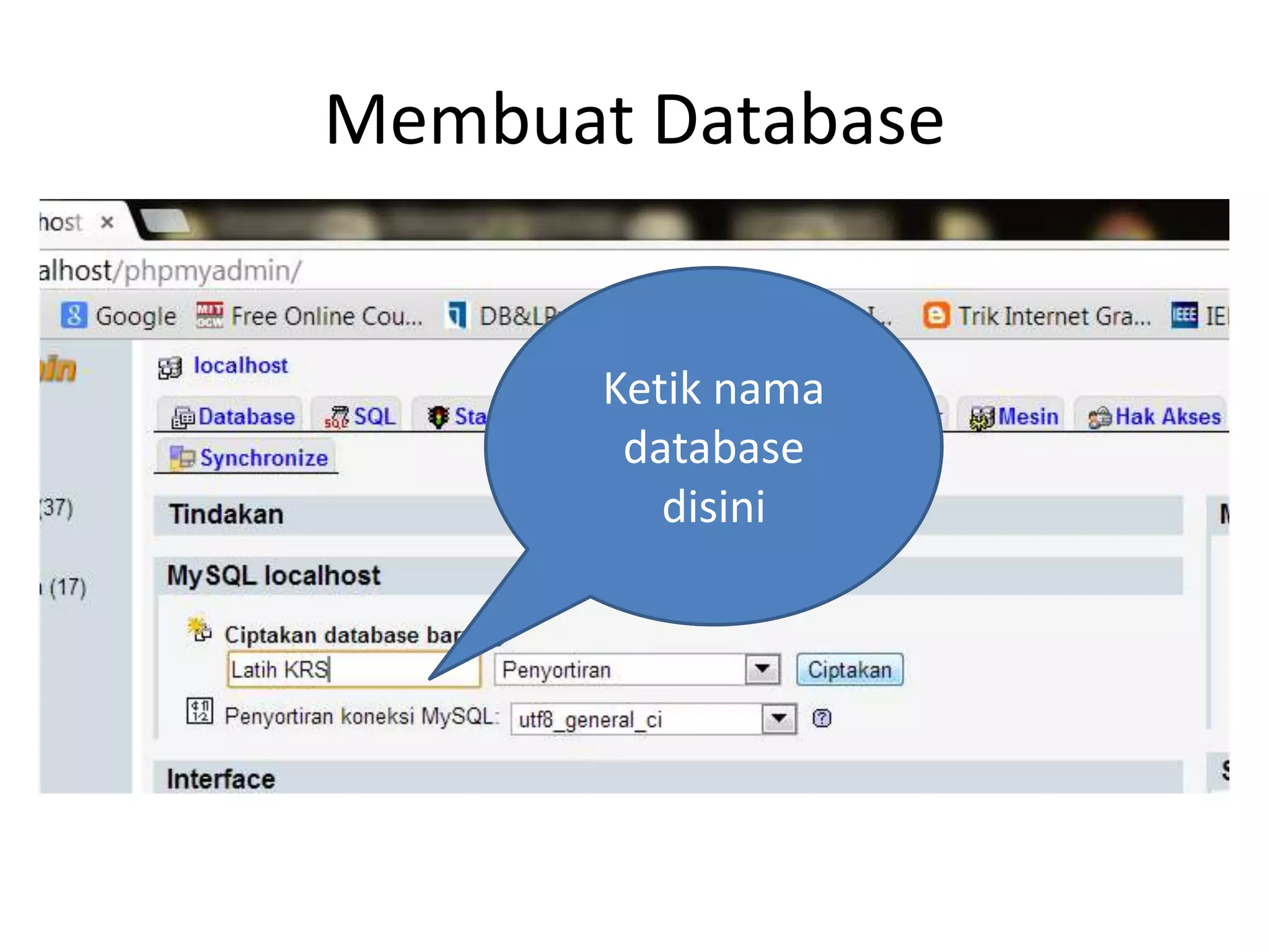 Implementasi basis data dalam xampp | PPTX