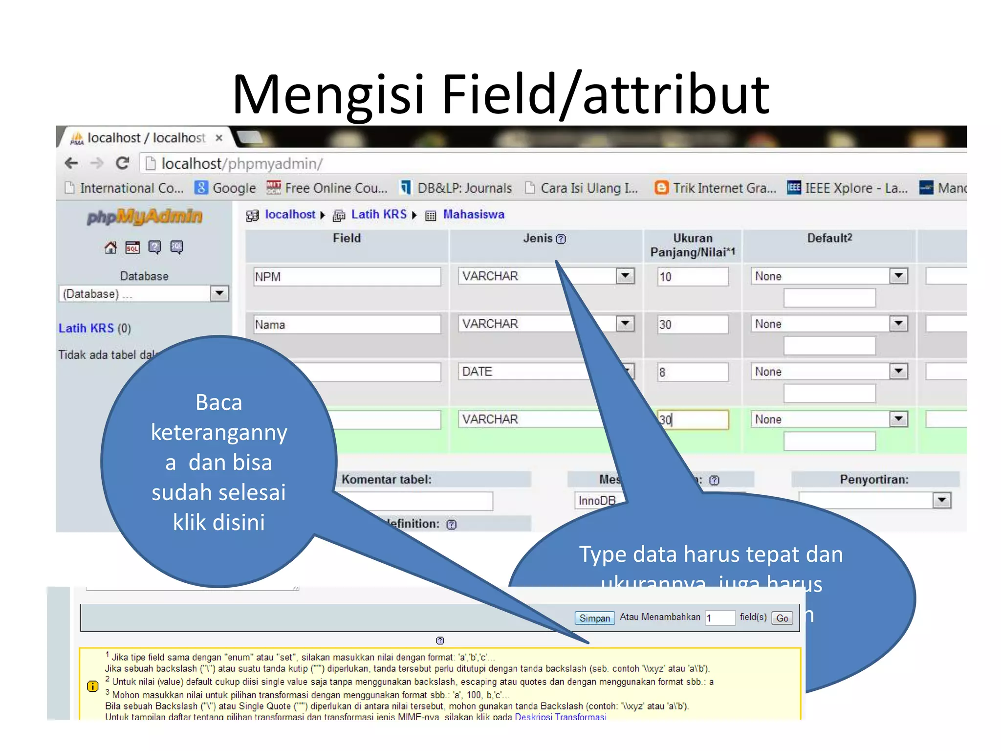 Implementasi basis data dalam xampp | PPTX