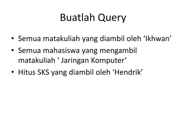 Implementasi basis data dalam xampp | PPTX