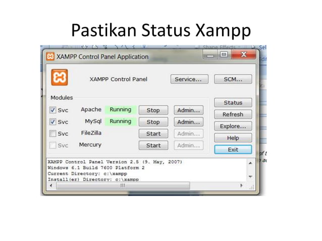 Implementasi basis data dalam xampp | PPTX