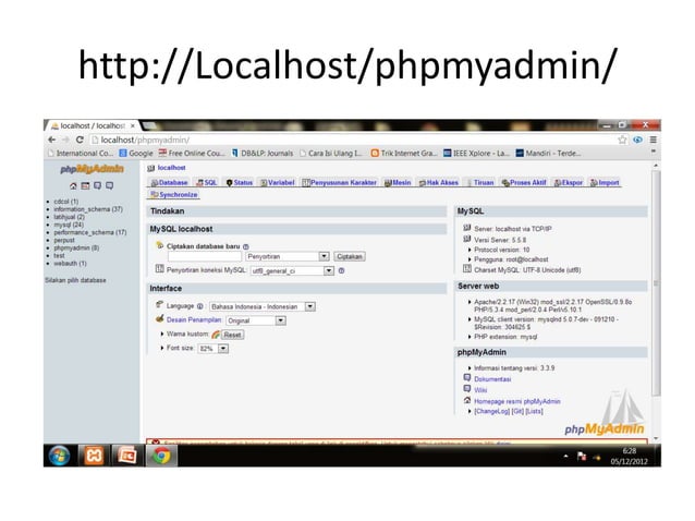 Implementasi basis data dalam xampp | PPTX