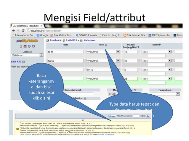 Implementasi basis data dalam xampp | PPTX