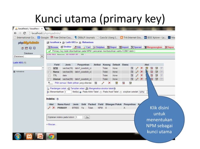 Implementasi basis data dalam xampp | PPTX