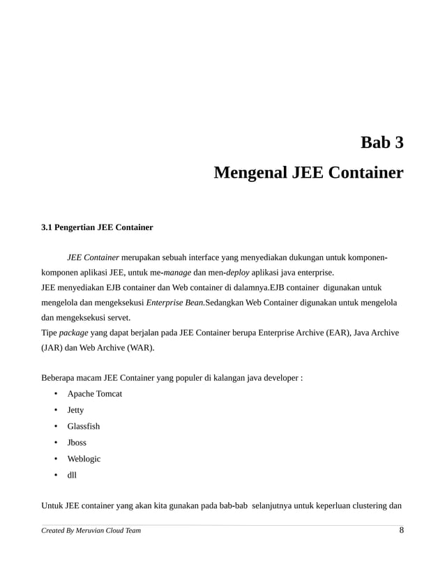 Implementasi clustering pada jee container | PDF