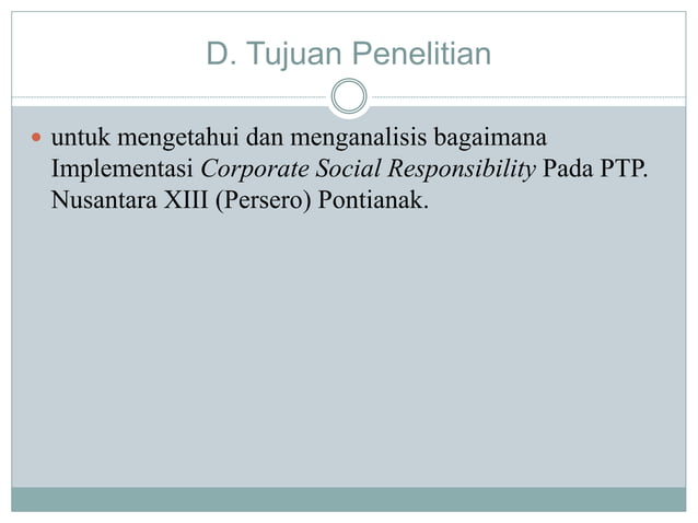 Implementasi corporate social responsibility pada ptpn xiii | PPTX
