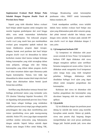 Implementasi Evaluasi Hasil Belajar Pada Sekolah Dengan Program Double ...