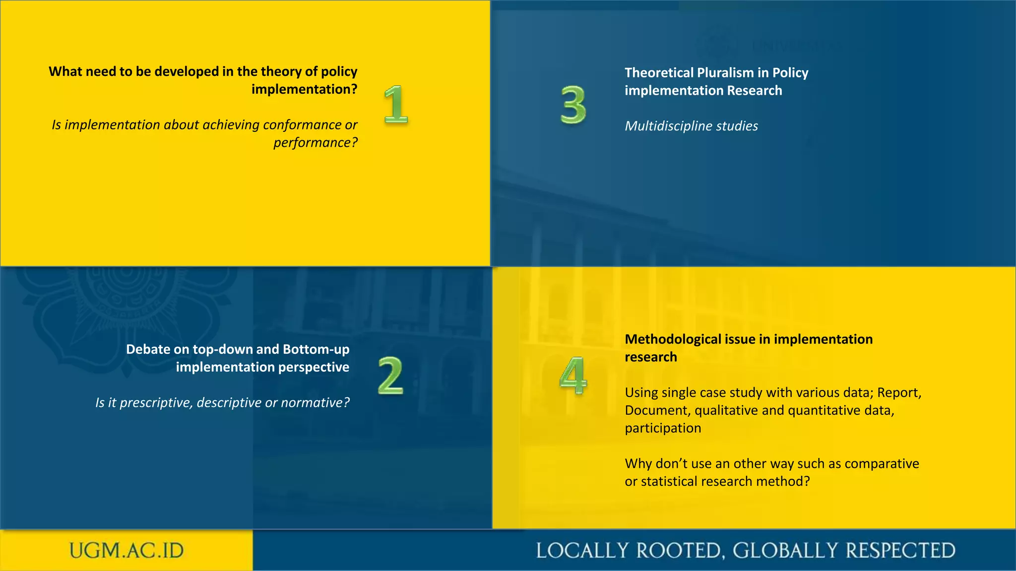 A Critical Account of Policy Implementation Theories: Status and ...