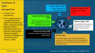 A Critical Account of Policy Implementation Theories: Status and ...