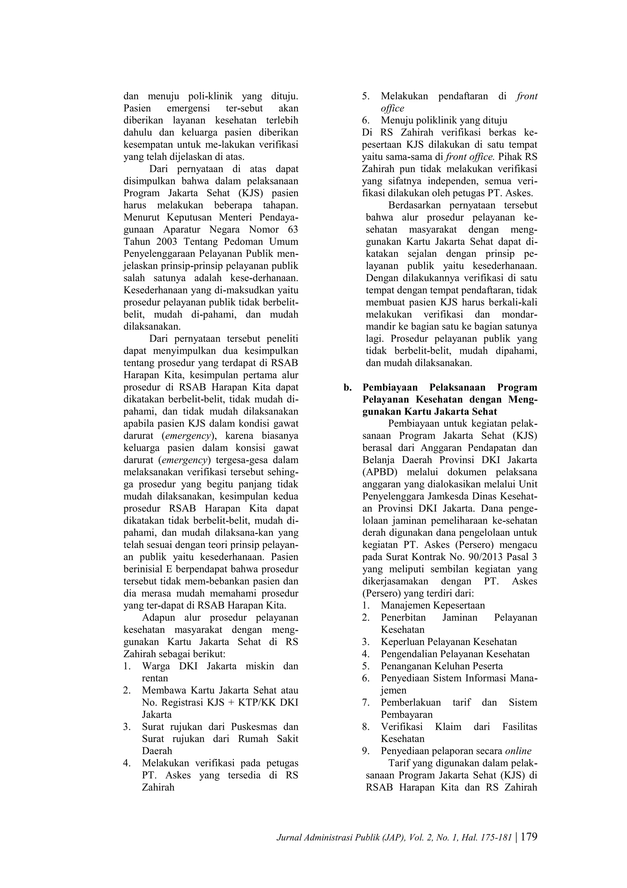 Implementasi kartu jakarta sehat | PDF