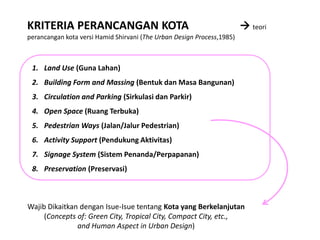 Implementasi kriteria perancangan kota | PPTX