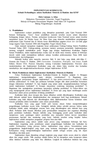Implementasi kurikulum | PDF