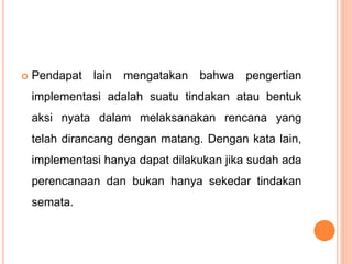 Implementasi manajemen ppt | PPTX