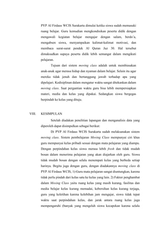 Implementasi moving class untuk meningkatkan karakter disiplin dan ...