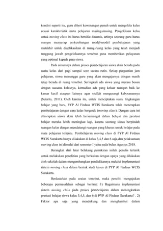 Implementasi moving class untuk meningkatkan karakter disiplin dan ...