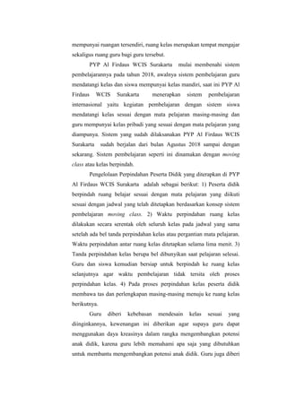 Implementasi moving class untuk meningkatkan karakter disiplin dan ...