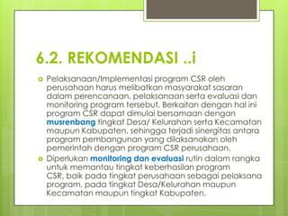 Implementasi program corporate social responsibility (csr) | PPTX