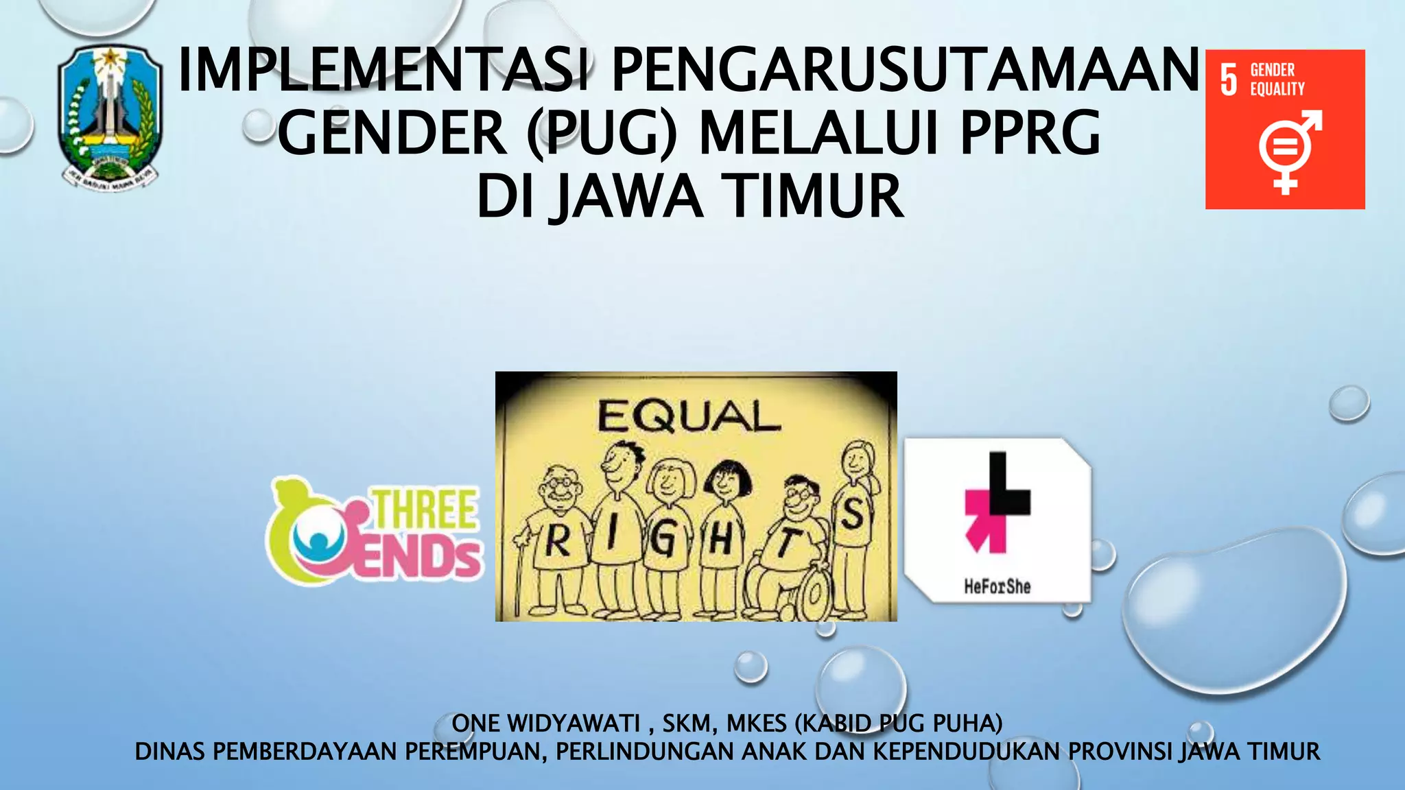 Implementasi Pengarusutamaan Gender (PUG) melalui PPRG Di Jawa Timur | PPT
