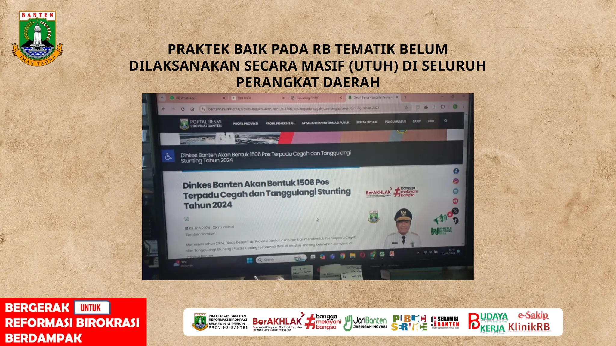 IMPLEMENTASI REFORMASI BIROKRASI PERANGKAT DAERAH PROVINSI BANTEN ( IRB ...