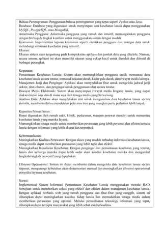 Implementasi Sistem Informasi Pemantauan Kesehatan Lansia Menggunakan ...