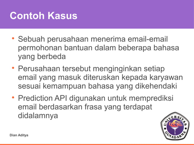 Implementasi AI - Google Prediction API | PPT