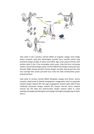 Implementasi topologi point to multi point dengan mikrotik ii | PDF