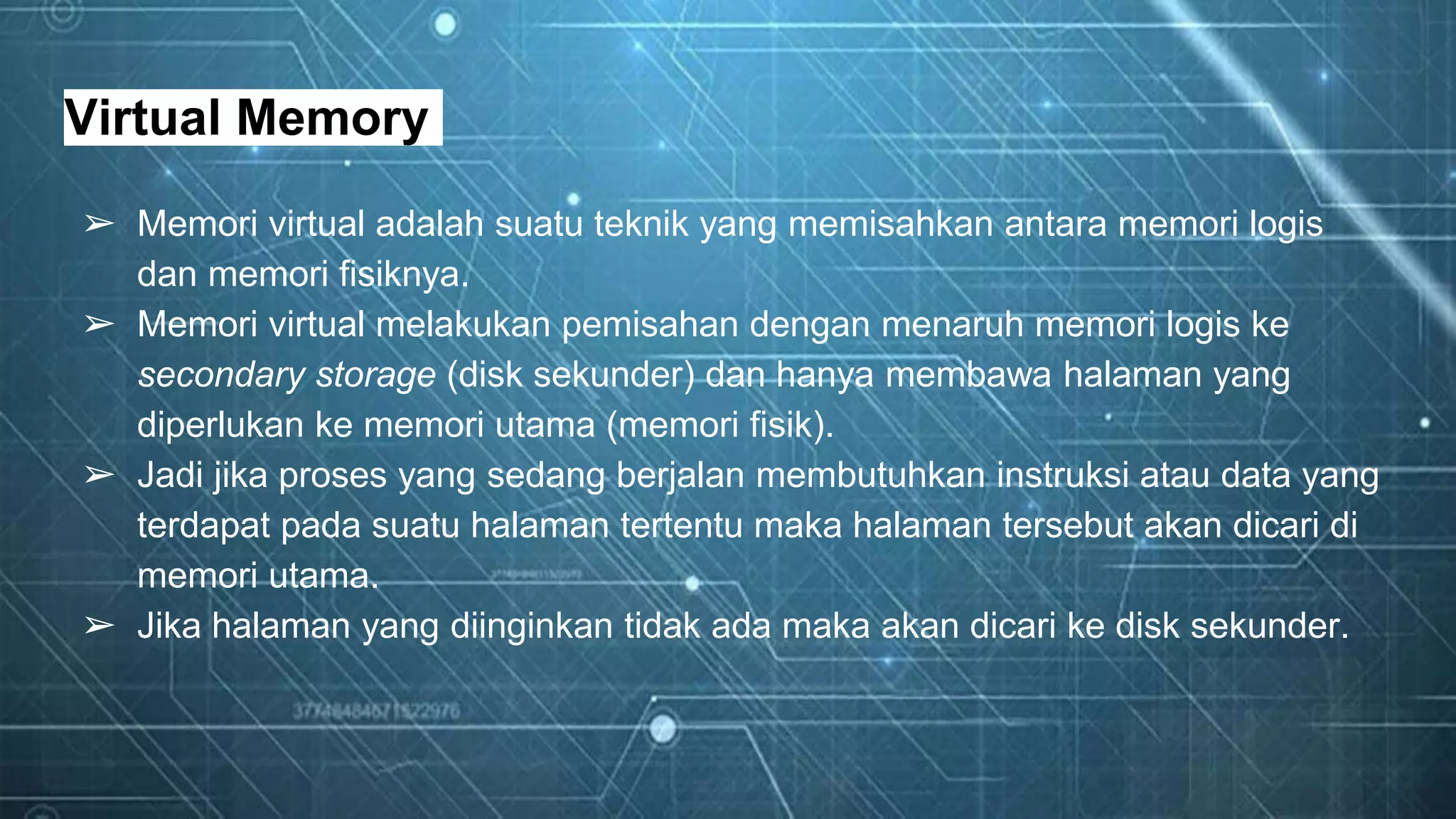 Implementasi virtual memory | PPTX