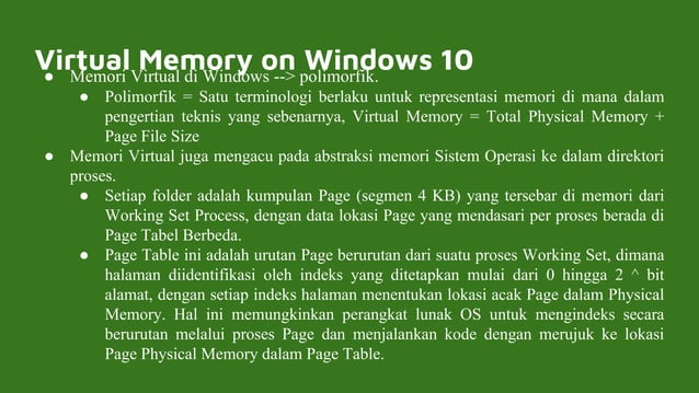 Implementasi virtual memory di windows 10 sistem operasi 4 reg a | PPTX
