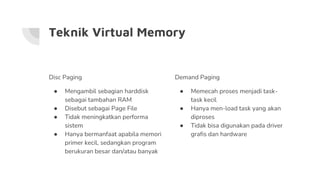 Implementasi virtual memory di windows 10 sistem operasi 4 reg a | PPTX