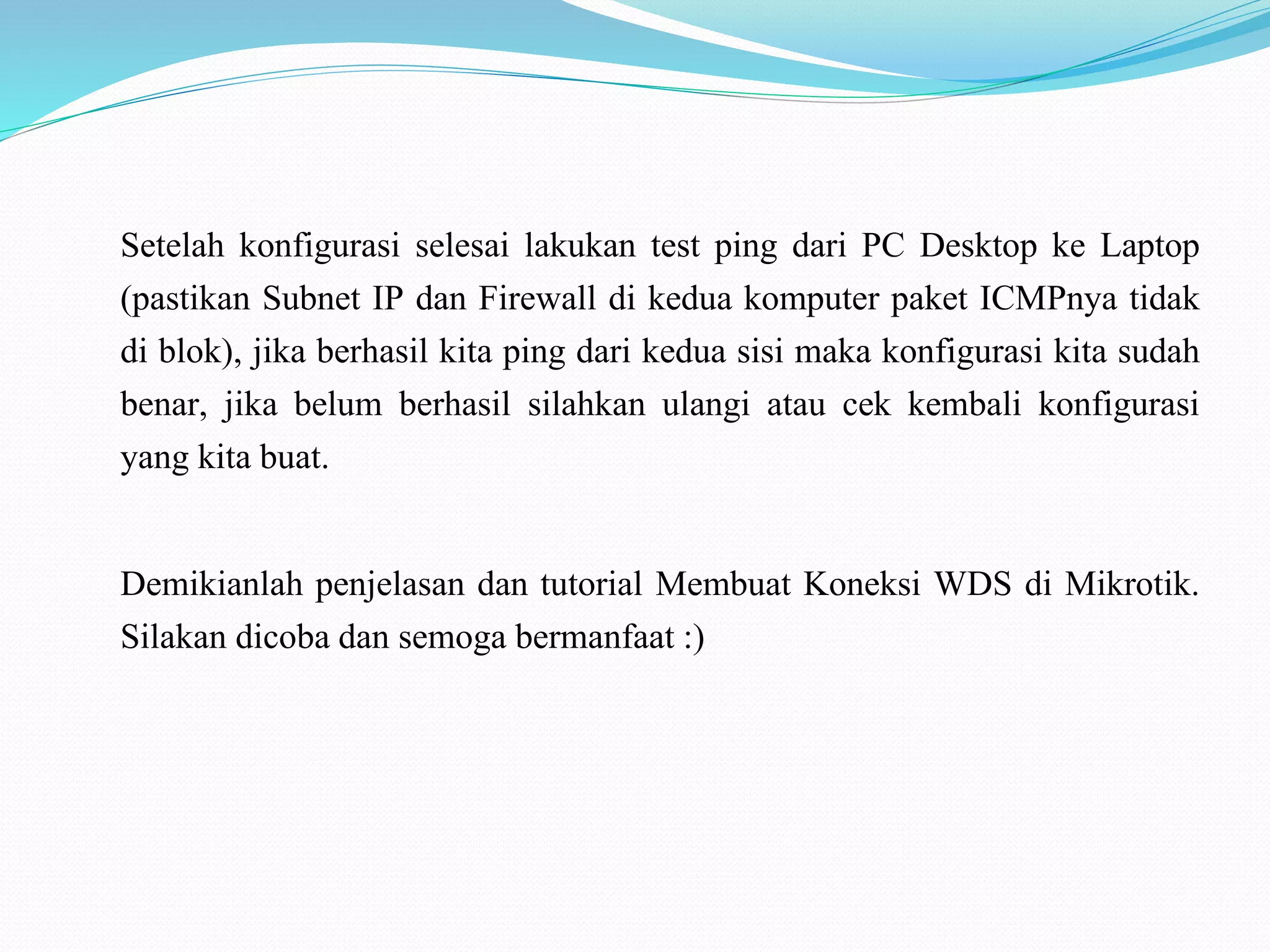 Implementasi wds di mikrotik | PPT