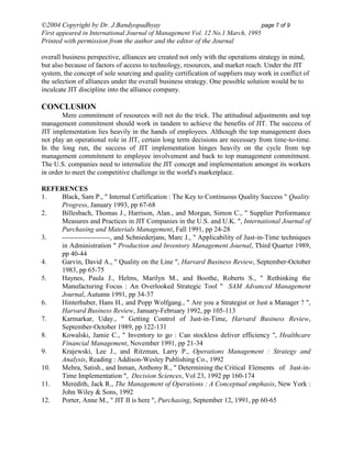 Implementating just in-time production and procurement strategies | PDF