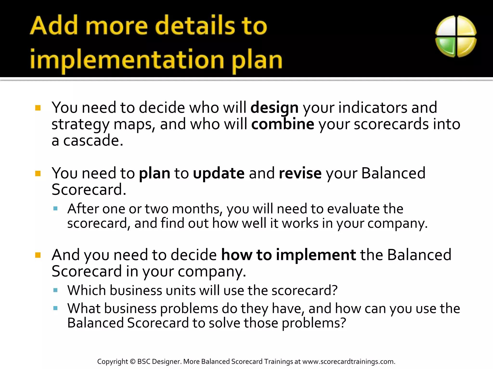 Balanced Scorecard Implementation | PPTX