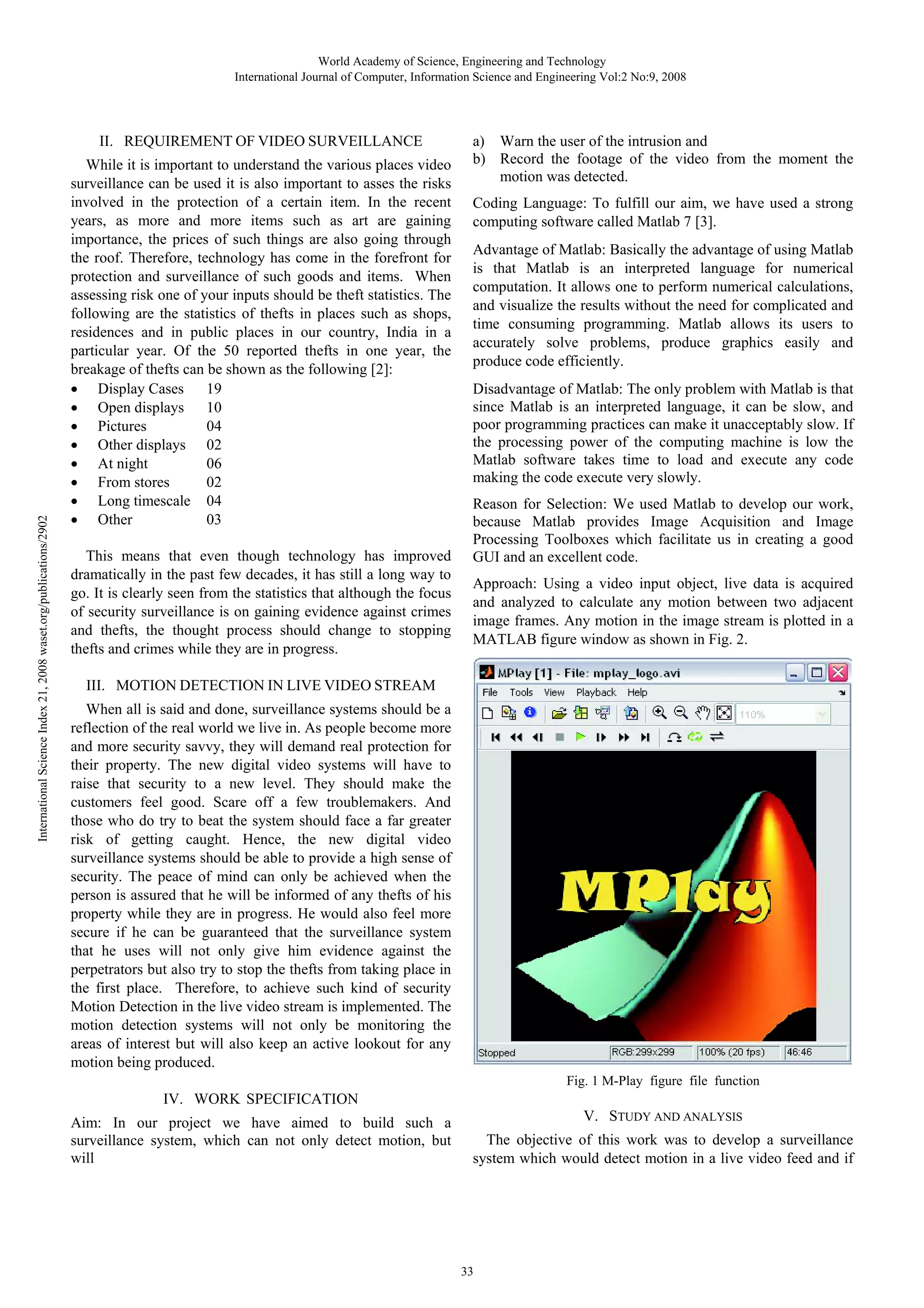 Implementation Of A Motion Detection System Pdf