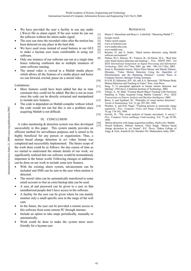 Implementation Of A Motion Detection System Pdf