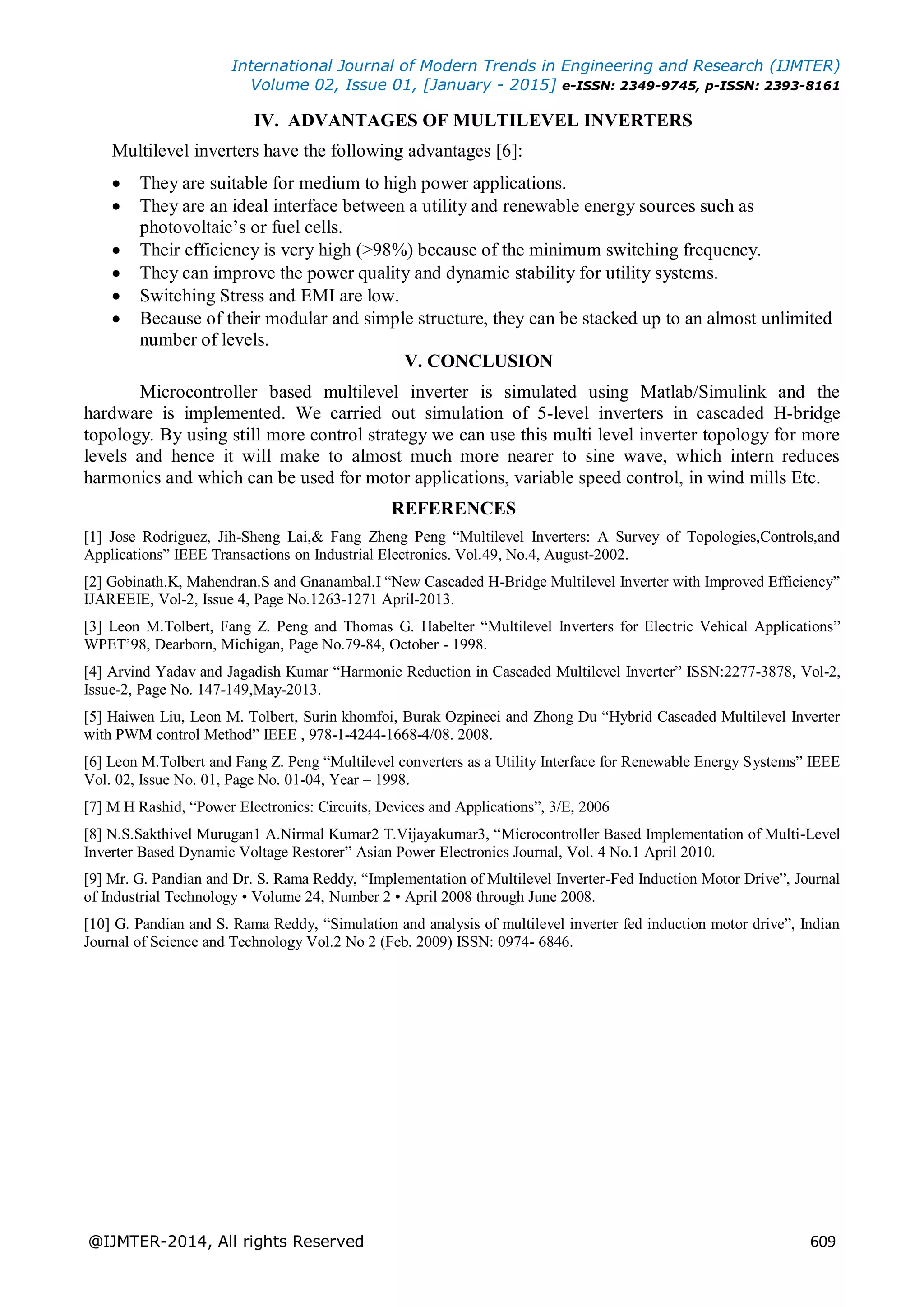 Implementation of Cascaded H-bridge MULTI-LEVEL INVERTER | PDF